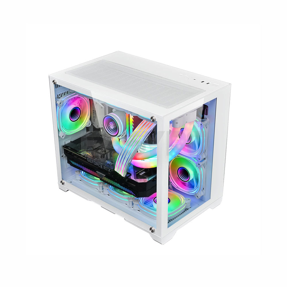 CoolMan Robin 2 Mini Black and White Optimal Airflow Tempered Glass ...