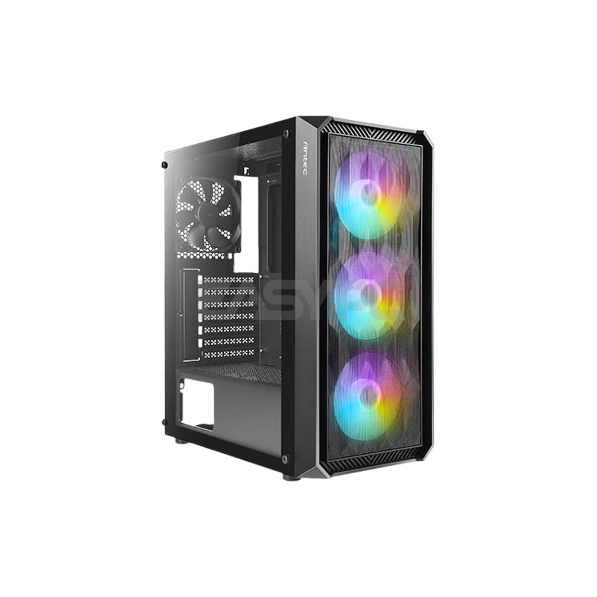 Antec NX292 Mid Tower Tempered Glass Side Panel Gaming PC Case Black ...
