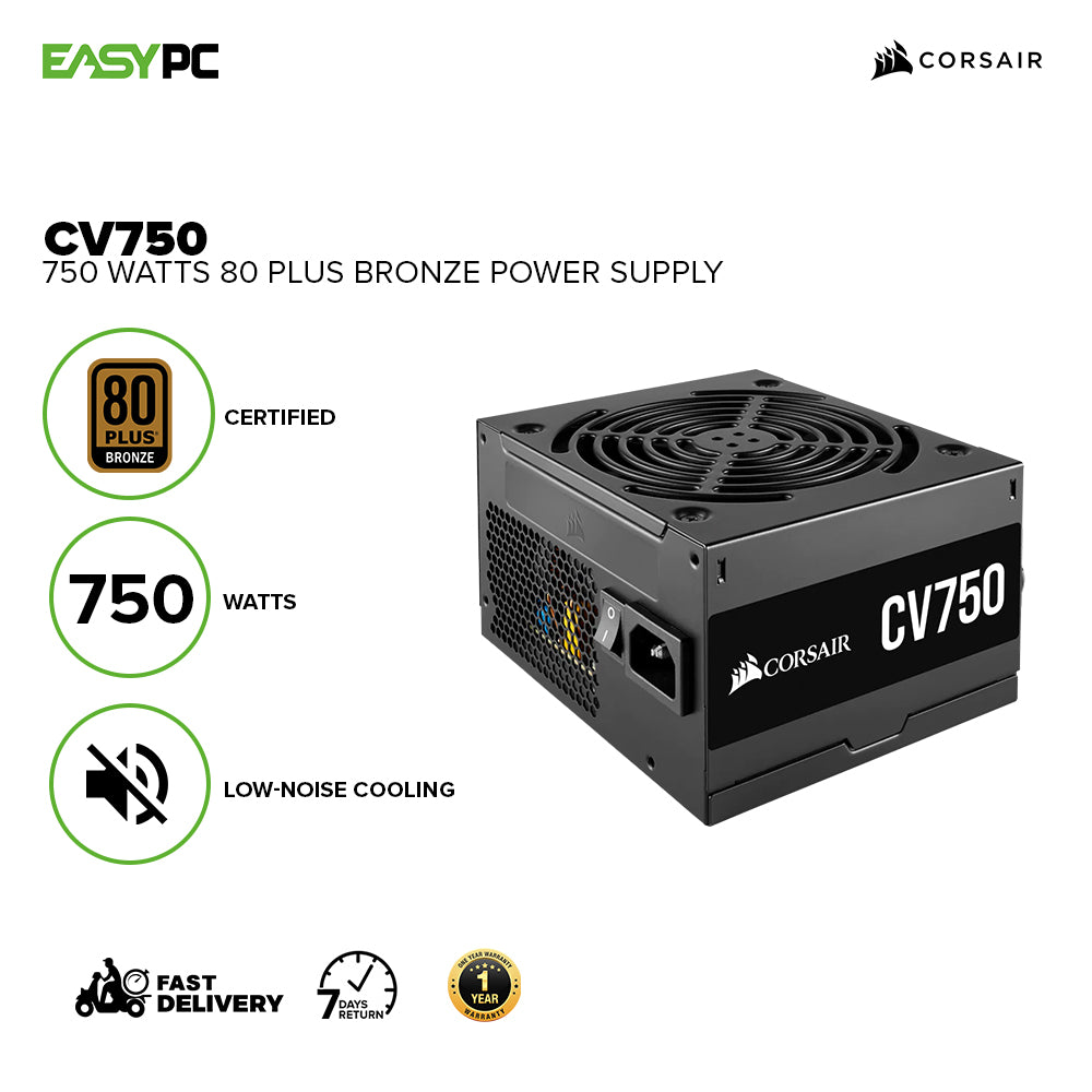 Corsair CV750 750 watts 80 Plus Bronze Power Supply – WP – Plugin Test