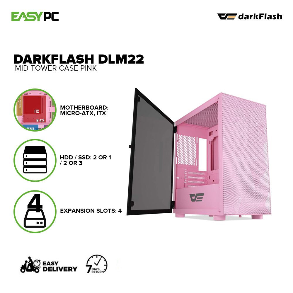 DarkFlash DLM22 Mid Tower Case Pink – WP – Plugin Test