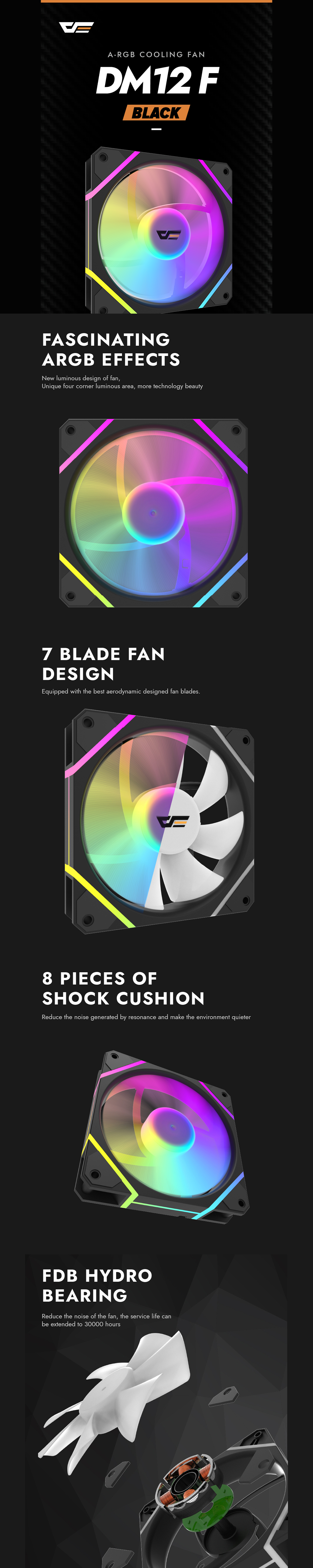 DarkFlash DM12 F Single ARGB Chassis Fan Black – WP – Plugin Test