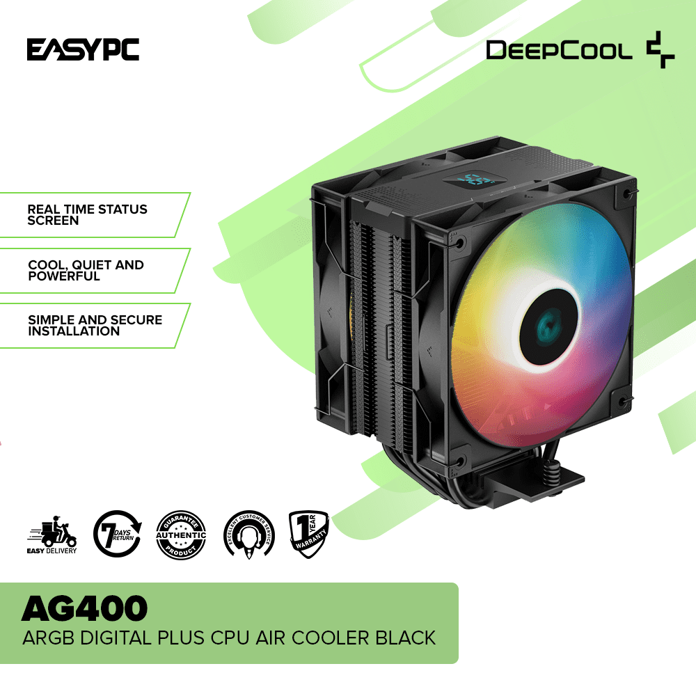 Deepcool AG400 ARGB Digital Plus CPU Air Cooler Black – WP – Plugin Test