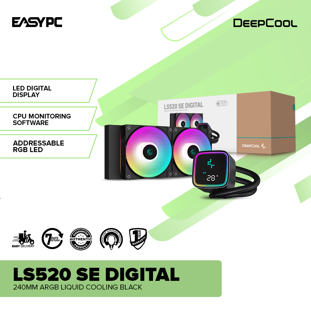 Deepcool LS520 SE Digital 240mm ARGB liquid cooling black – WP – Plugin ...