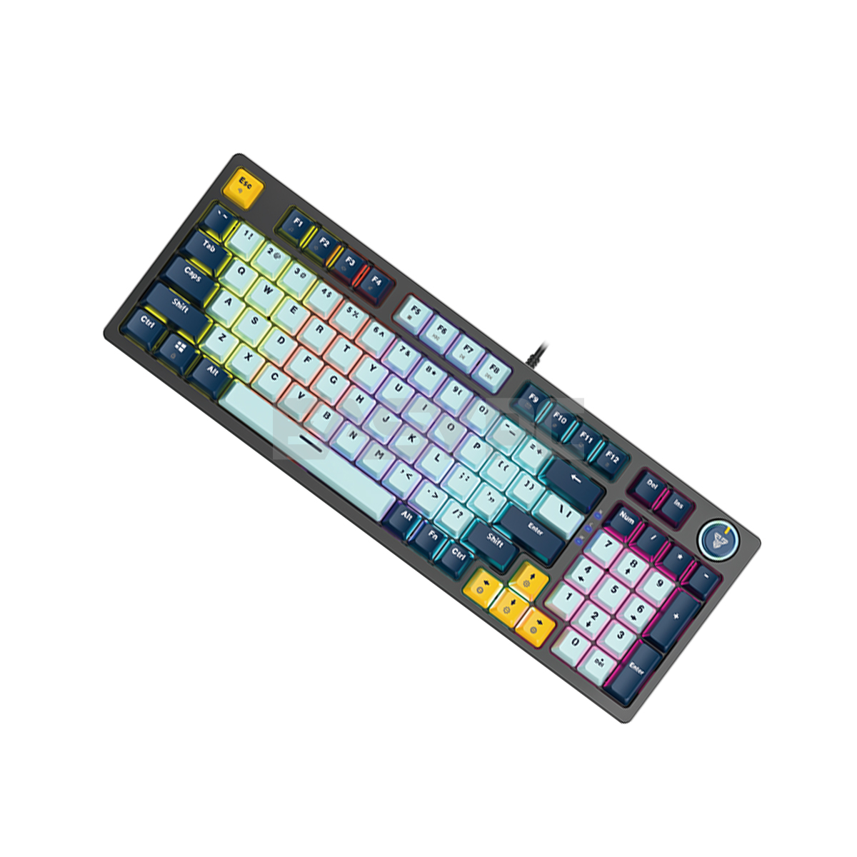 Fantech MK890 V2 Atom 96 Hot swappable 3pin Blue switch Mechanical Keyboard Sky Blue – WP ...