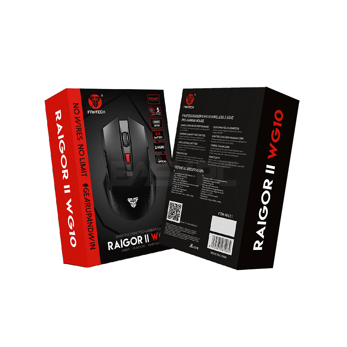 Fantech Raigor II WG10 Black, Red and Gray Wireless Gaming Mouse – WP ...