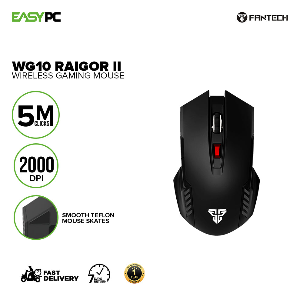 Fantech Raigor II WG10 Black, Red and Gray Wireless Gaming Mouse – WP ...