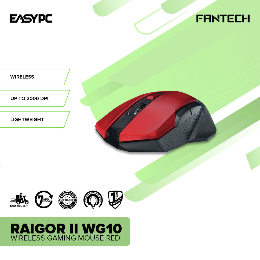 Fantech Raigor II WG10 Black, Red and Gray Wireless Gaming Mouse – WP ...
