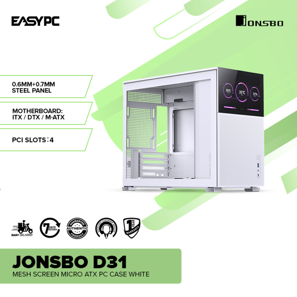 Jonsbo D31 Mesh Screen Micro ATX PC Case White – WP – Plugin Test